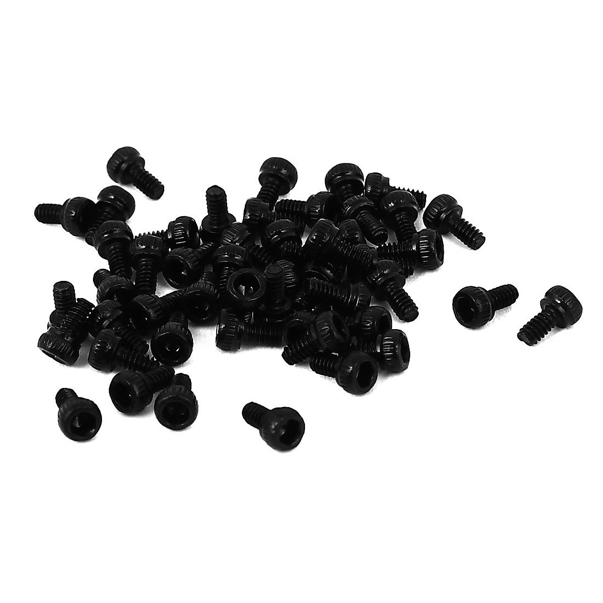 uxcell M1.6 x 3mm Hex Bolt Socket Head Cap Machine Screws Black 50 Pcs