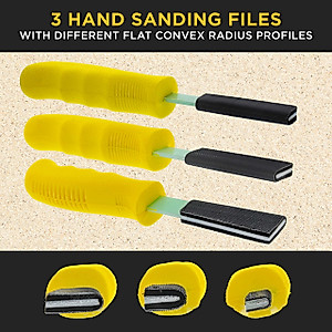 Dura-Gold Sanding Stick Kit with Ergo Handle Yellow Flat with 40 sheet Sandpaper Starter Kit