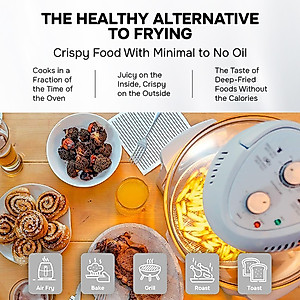 Big Boss 16Qt Large Air Fryer Oven – Large Halogen Oven Cooker with 50+ Air Fryers Recipe Book for Quick + Easy Meals for Entire Family, AirFryer Oven Makes Healthier Crispy Foods – Silver