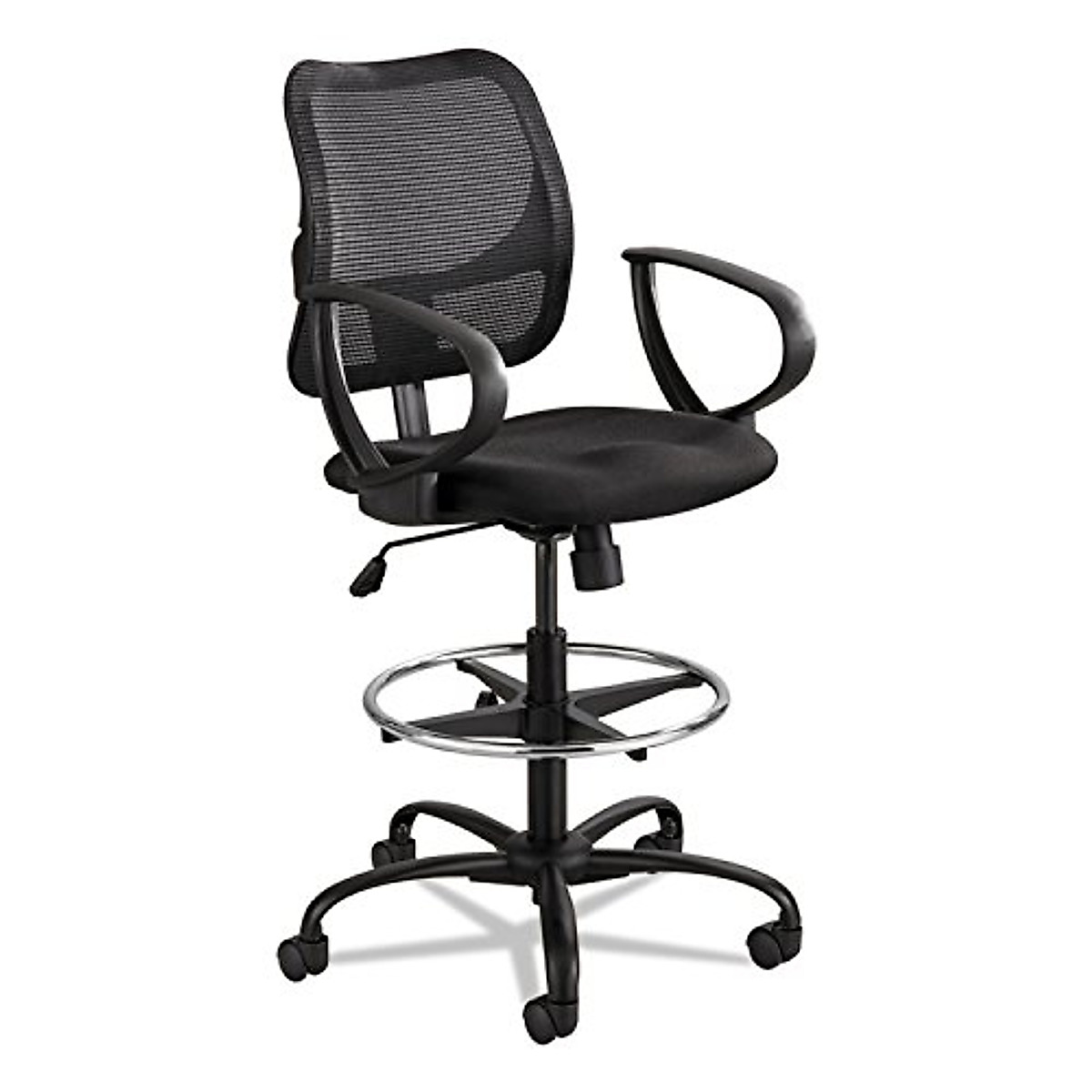 Safco 3395Bl Vue Series Mesh Extended Height Chair Acrylic Fabric Seat Black