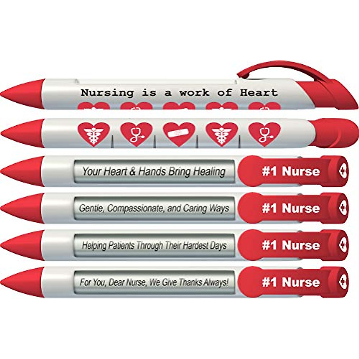 Greeting Pen Nurse Appreciation 6 Designs Rotating Message 6 Pen Set (36067)