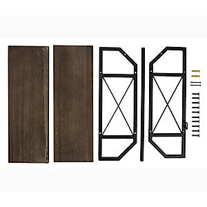 Abyssfish 2 Tier Metal Industrial Bathroom Shelves with Towel Bar Floating Storage Organizer Shelves Rustic Wall Mounted Shelves Over Toilet Towel Rack for Bathroom, Bedroom, Kitchen