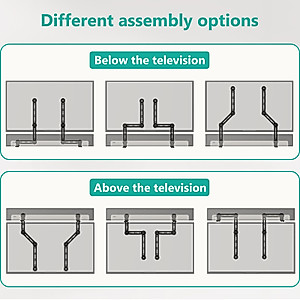 WALI Universal Sound Bar Mount - Compatible with Samsung, Sony, Vizio, Bose, LG, and Roku Sound Bars, Fits Most 23-90 Inch TVs, Adjustable Angle, Supports 33 lbs, Easy Installation, Black