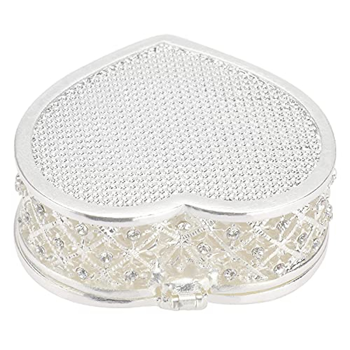 ELLDOO Heart Shape Jewelry Box Wedding Box Keepsake Box Ring Earring Small Trinket Storage Organizer Box for Girls Women Wedding Brithday Gift