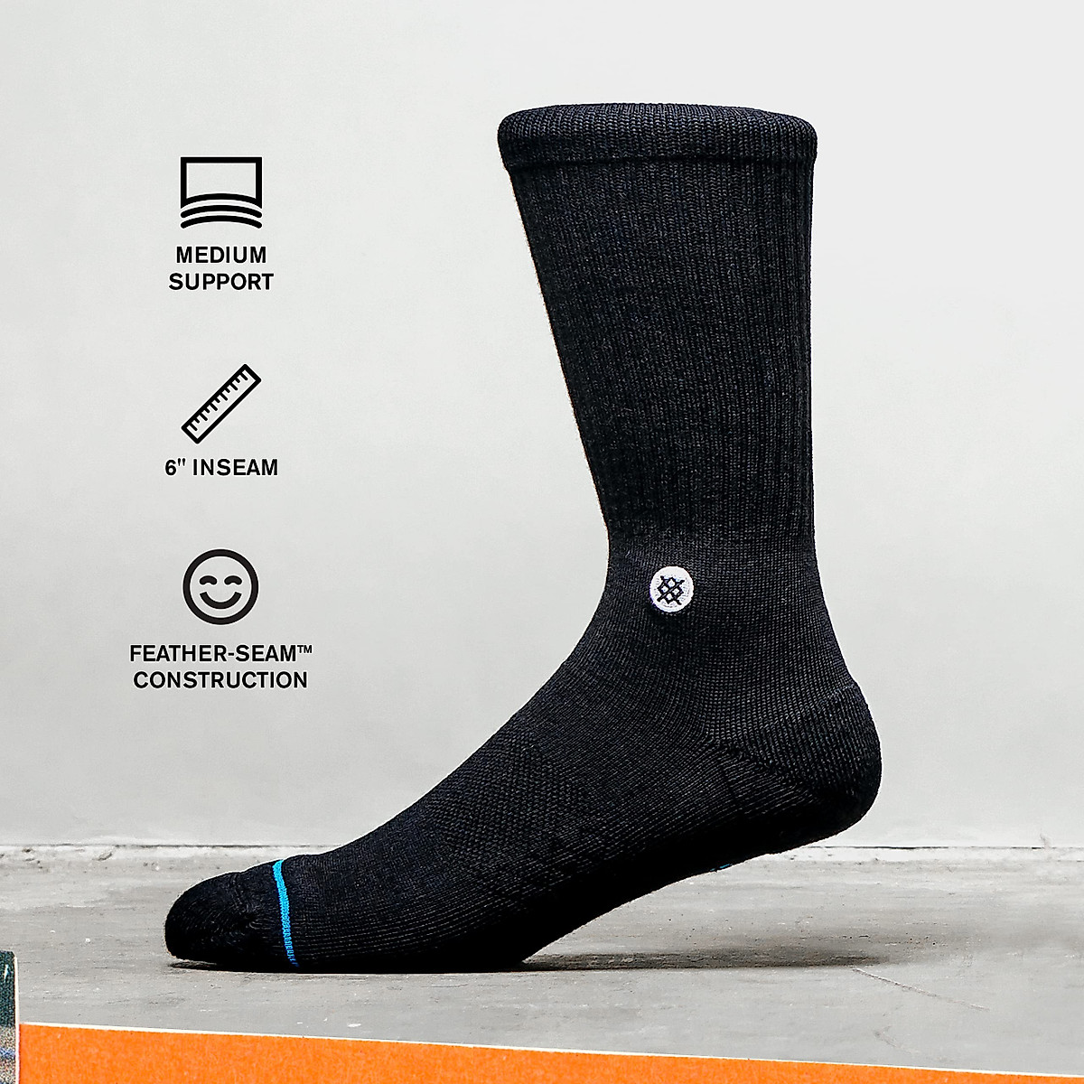 Stance Makaveli Crew Socks (Medium, Black)