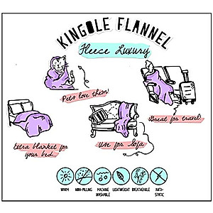 Kingole Flannel Fleece Microfiber Throw Blanket, Luxury Lavender Purple Twin Size Lightweight Cozy Couch Bed Super Soft and Warm Plush Solid Color 350GSM (66 x 90 inches)
