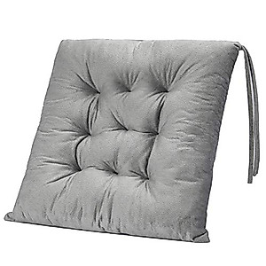 WONDER MIRACLE 4 Pack Seat Cushion/Chair Cushion Pads for Dining Chairs, Office Chair, Car, Floor, Outdoor, Patio，Machine Wash & Dryer Friendly (Flannel 16"×16", Grey)