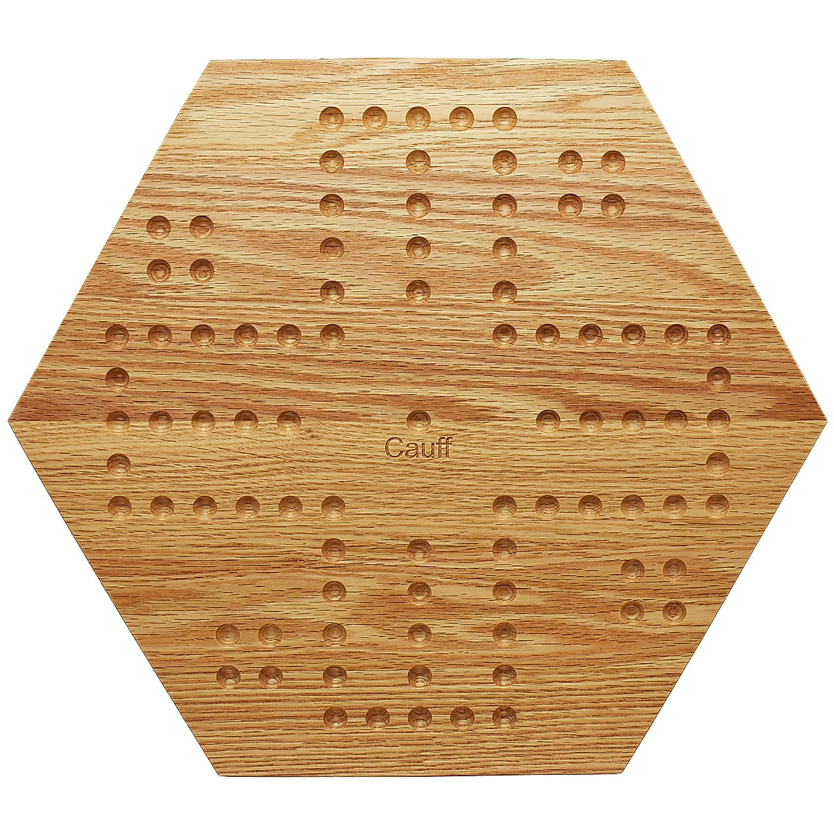 Solid Oak Double Sided Marbles Board Game Wooden 16 inch by Cauff