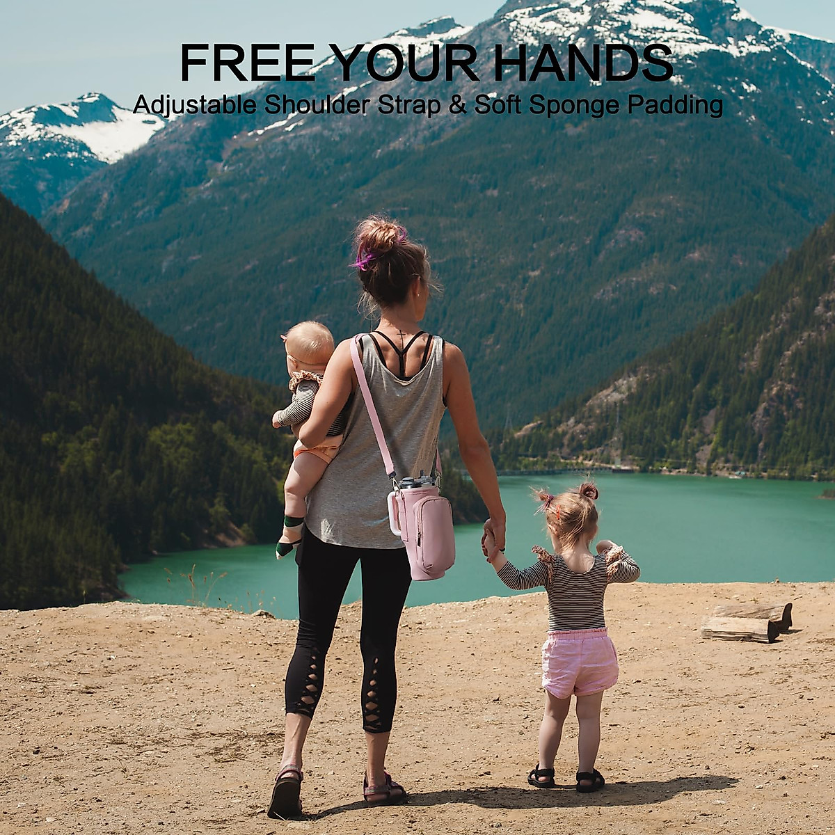 SUITMAT Cup Bag for Stanley Quencher Cup Tumbler, Water Bottle Holder with Large Pocket for Stanley Cup Accessories, Cup Pouch with Adjustable Strap, Fit for iPhone 14 Pro Max (Bag Only)