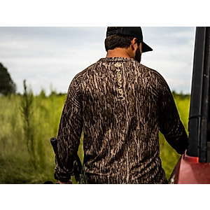 Nomad Mens Pursuit Long Sleeve Shirt | Hunting Shirt W/Sun Protection, Mossy Oak Bottomland, X-Large