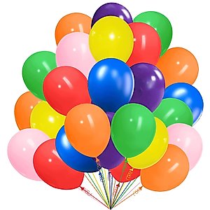 100PCS Colorful Balloons Assorted Colors, 12 Inches Bright Colors Rainbow Party Balloon for Birthday Party Baby Shower Wedding Party Rainbow Balloons