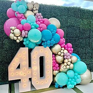 Teal Balloons Happy Birthday Decoration 73pcs 5/10/12/18 inch Assorted Sizes Turquoise Tropical Hawaii Flamingo Party Balloons