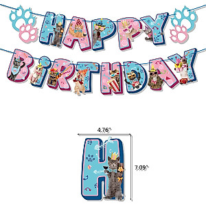 Cat Birthday Decorations Cat Themed Birthday Party Supplies Cat Face Happy Birthday Banner Cat Print Balloon Cake Toppers Cat Lover Kids Cat Theme Birthday Party Pet Adoption Party Decorations