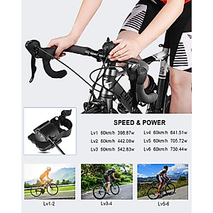 Bike Trainer, Magnetic Bicycle Stationary Stand for Indoor Exercise Riding, 26-29" & 700C Wheels, Quick Release Skewer & Front Wheel Riser Block Included