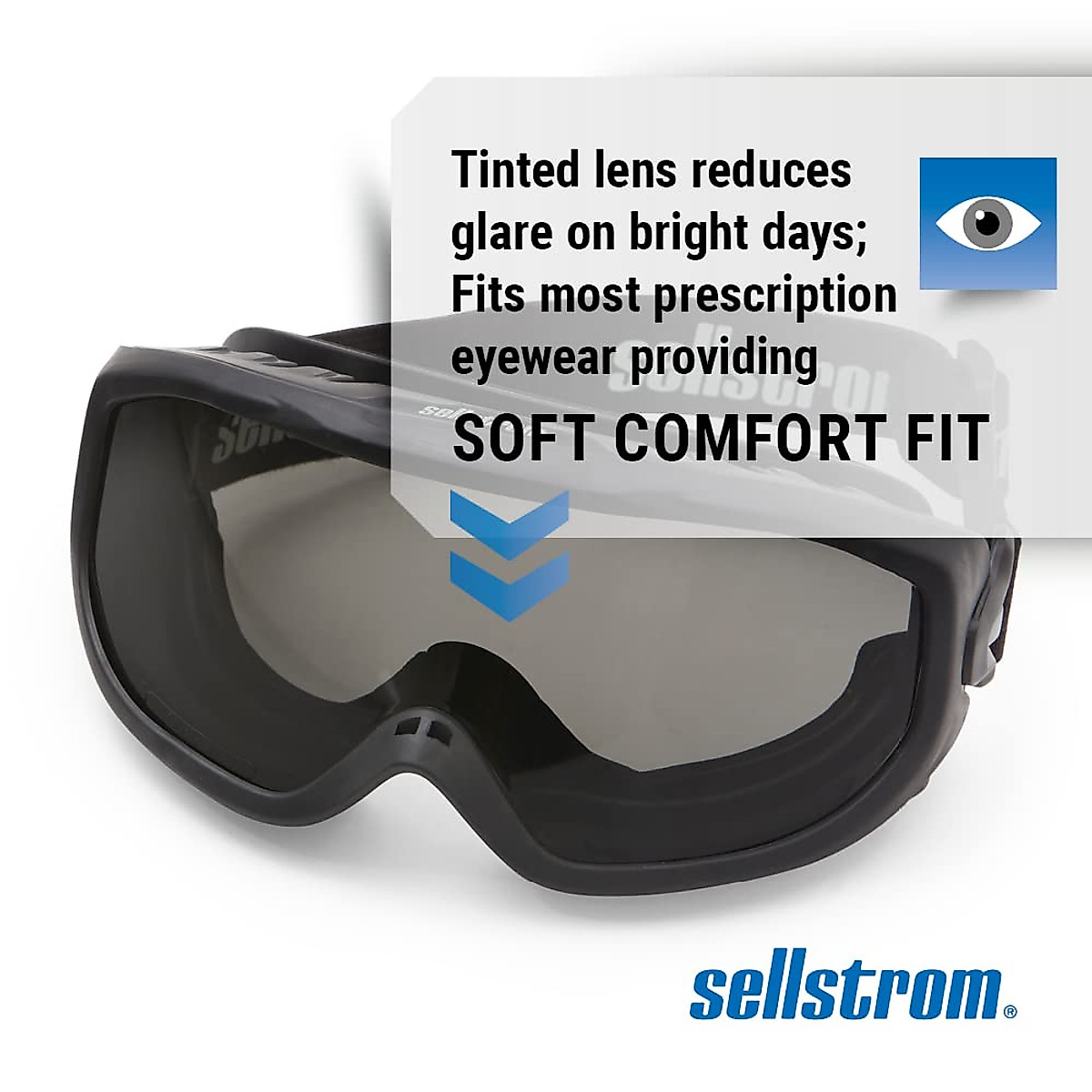 Sellstrom Odyssey II Wildland Fire Safety Goggles - Anti-Fog, Anti-Scratch Eye Protection Goggles for Men & Women - FR Strap, fits over Glasses, ANSI Z87.1