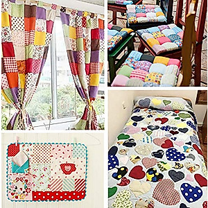 levylisa Pre Cut Assorted Printed Cotton Fabric Patchwork Fabric Quarter Bundle Patchwork Quilting Fabric Sets Sewing Fabric Patchwork Flower Dots DIY Quilting Handmade Craft 11.8” x 11.8”