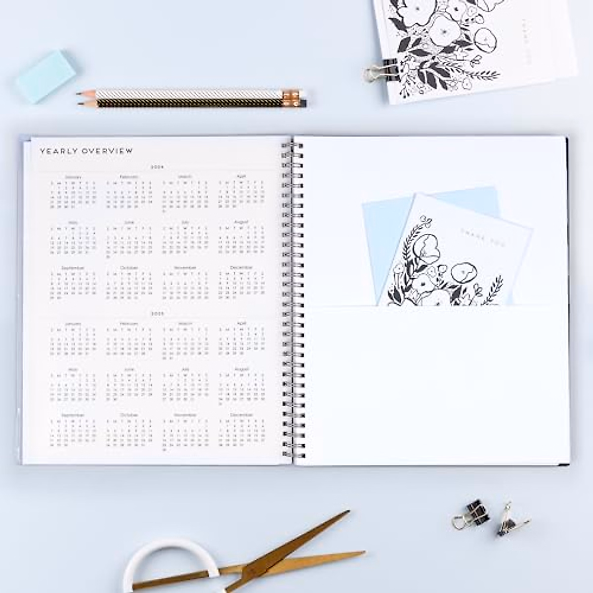 Blue Sky 2024 Weekly and Monthly Planner, January - December, 8.5" x 11", Clear Pocket Cover, Wirebound, Baccara Dark (110211-24)