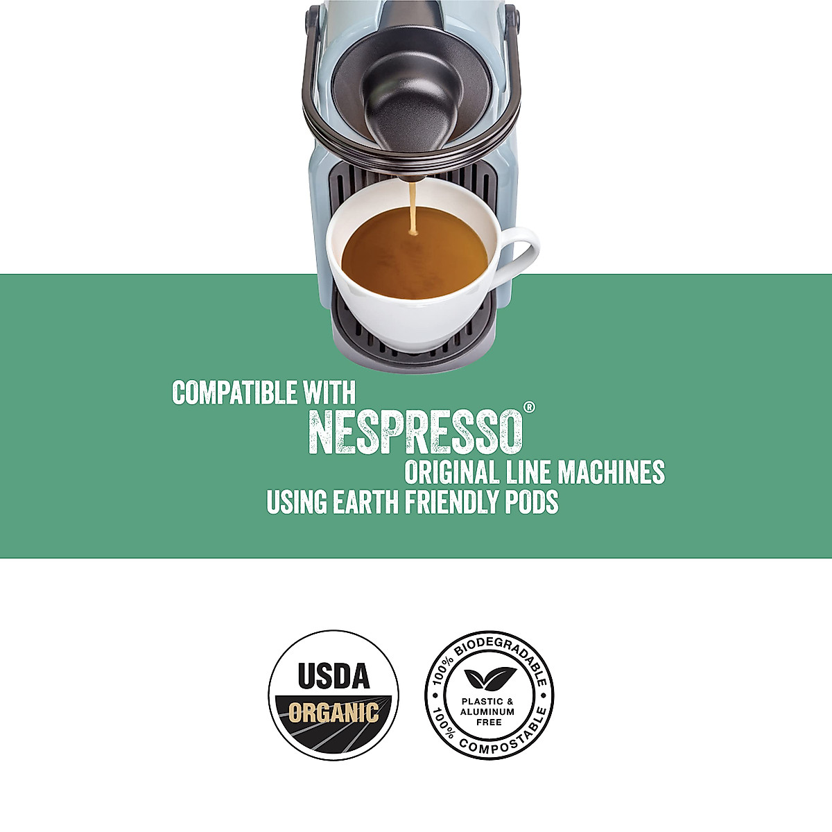 La Natura Lifestyle Organic Marrakesh Green Tea - Caffeine-Free, Refreshing Marrakesh Tea Pods for Nespresso Original Line Machines - Compostable Capsules - Plastic & Aluminum Free (60 Count)