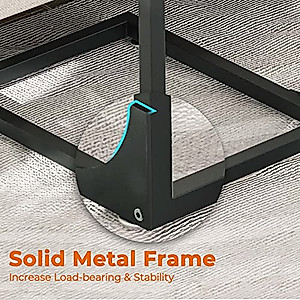 SUPERJARE C Shaped End Table with Charging Station, Bed Side Table with USB Port & Outlet, Couch Table, C Table for Living Room & Bedroom, Rustic Brown