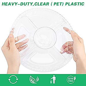 10 Pieces Appetizer Serving Trays with Lids Party Veggie Fruit Snack Trays with Lid Disposable Compartment Serving Platters Vegetable Salad Food Serving Containers (Clear,8.7 x 8.7 x 2.4 Inch)
