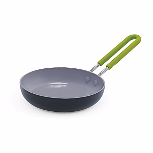 GreenPan Ceramic 12-inch Nonstick Frying Pan, Oven Safe Gray & GreenPan Ceramic 5-inch Nonstick Egg Pan, Black