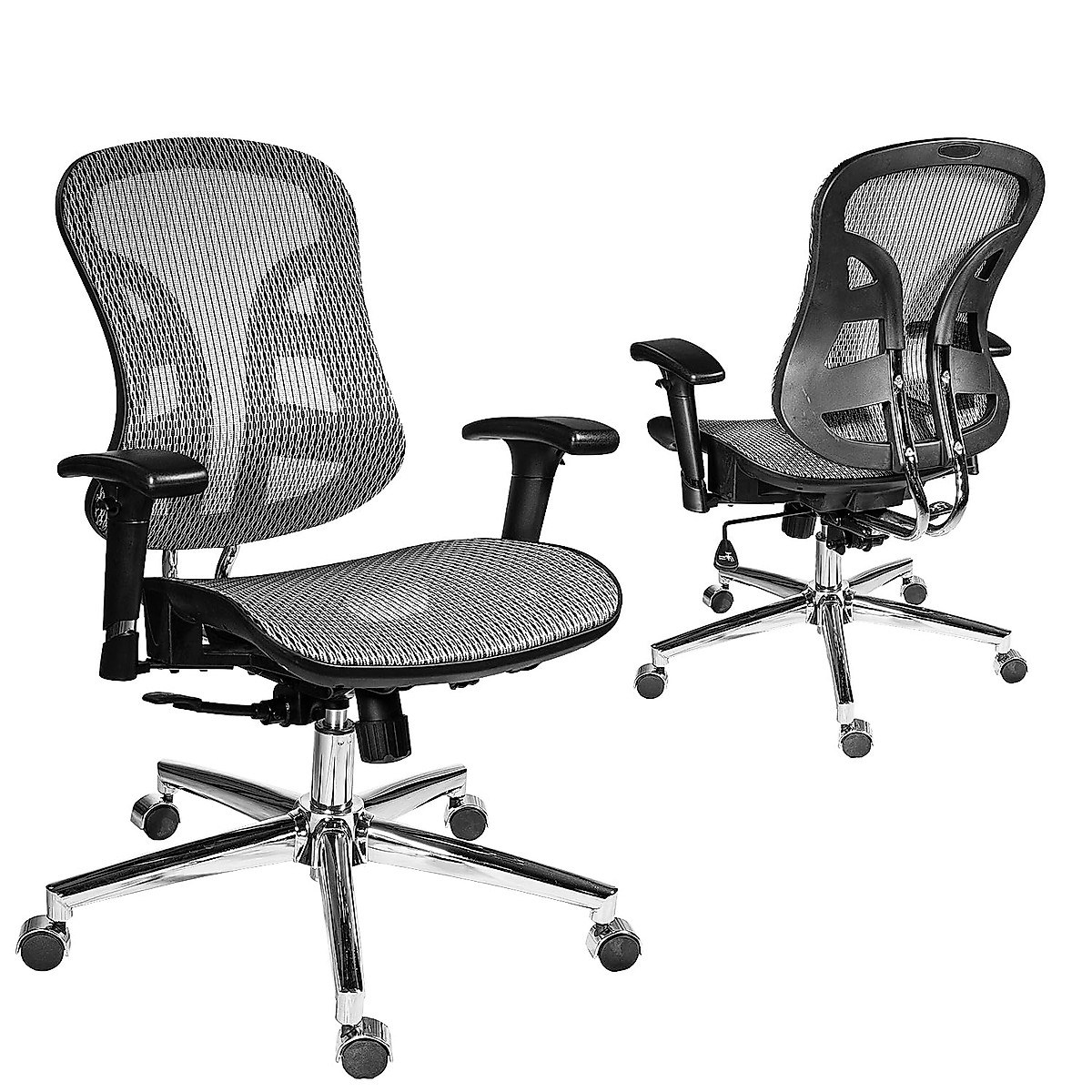 Mimager Mesh Seat Office Chair, Ergonomic Office Chair with Lumbar Support, Mesh Desk Chair 120°Tilt Function, Computer Desk Chairs with Wheels Armrests for Home Office, Conference Room, Black