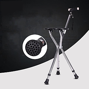 Crutches for Adults Crutches Multifunctional Seat Crutch Aluminum Alloy Walking Stick Folding Three-Legged Stool Elderly Non-Slip Stick Rocking Chair