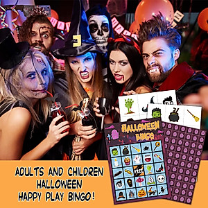 Halloween Bingo Party Games Cards with 24 Players Halloween Party Games for Gils Boys School Classroom Party Supplies Classroom Activities Party Favor Gifts for Young Adults Family Activities (HM410)