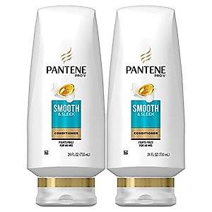 Pantene Argan Oil Conditioner for Frizz Control, Smooth and Sleek, 24 Fl Oz (Pack of 2) (Packaging May Vary)