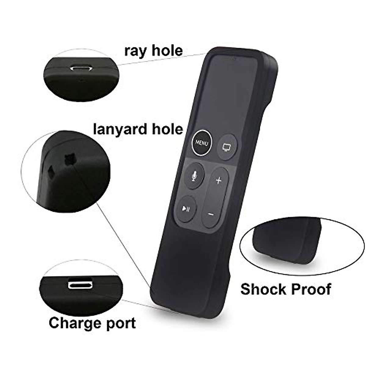 TOKERSE Silicone Case Compatible with Apple TV 4K 4th 5th Generation Siri Remote - Anti-Slip Shock Proof Soft Remote Cover Case Compatible with Apple TV 4K 4th 5th Gen Siri Remote Controller - Red