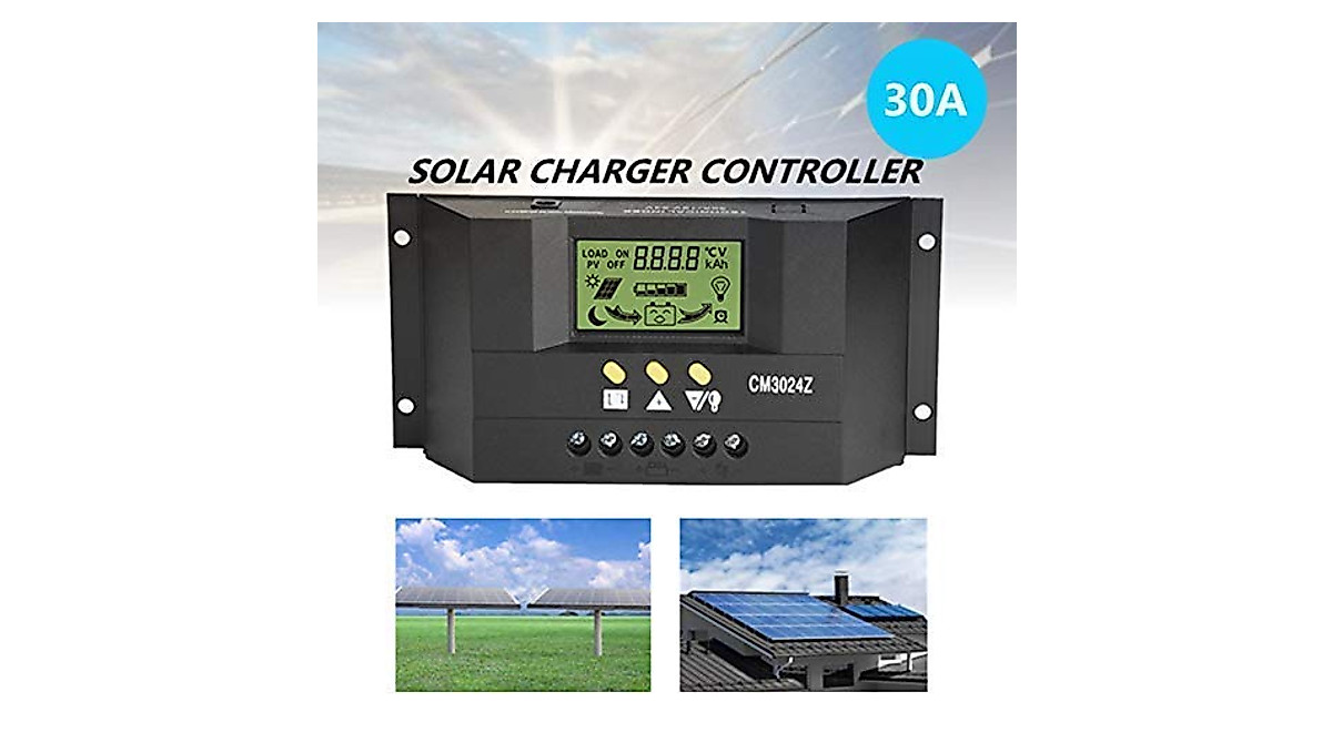 CM3024Z PWM Intelligent Solar Panel Charge Controller Regulator LCD Display 12V 24V 30A PVC — 🛍️ ...