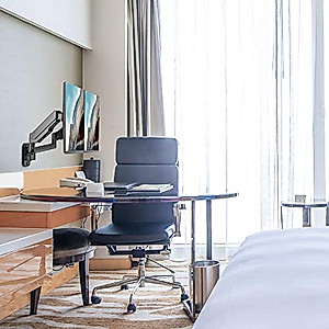 SIIG Aluminum Gas Spring Monitor Wall Mount - Heavy Duty Hold 17" to 32" Screens, Up to 19.8 lbs, VESA 75x75 or 100x100 (Dual Arm)