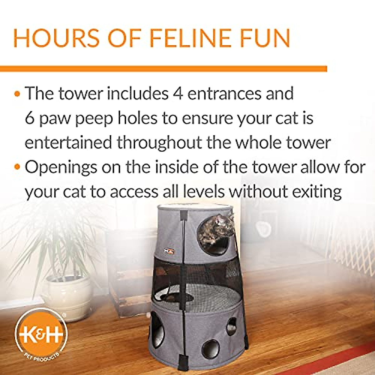 K&H PET PRODUCTS Kitty Tower Classy Gray 22 X 30 Inches