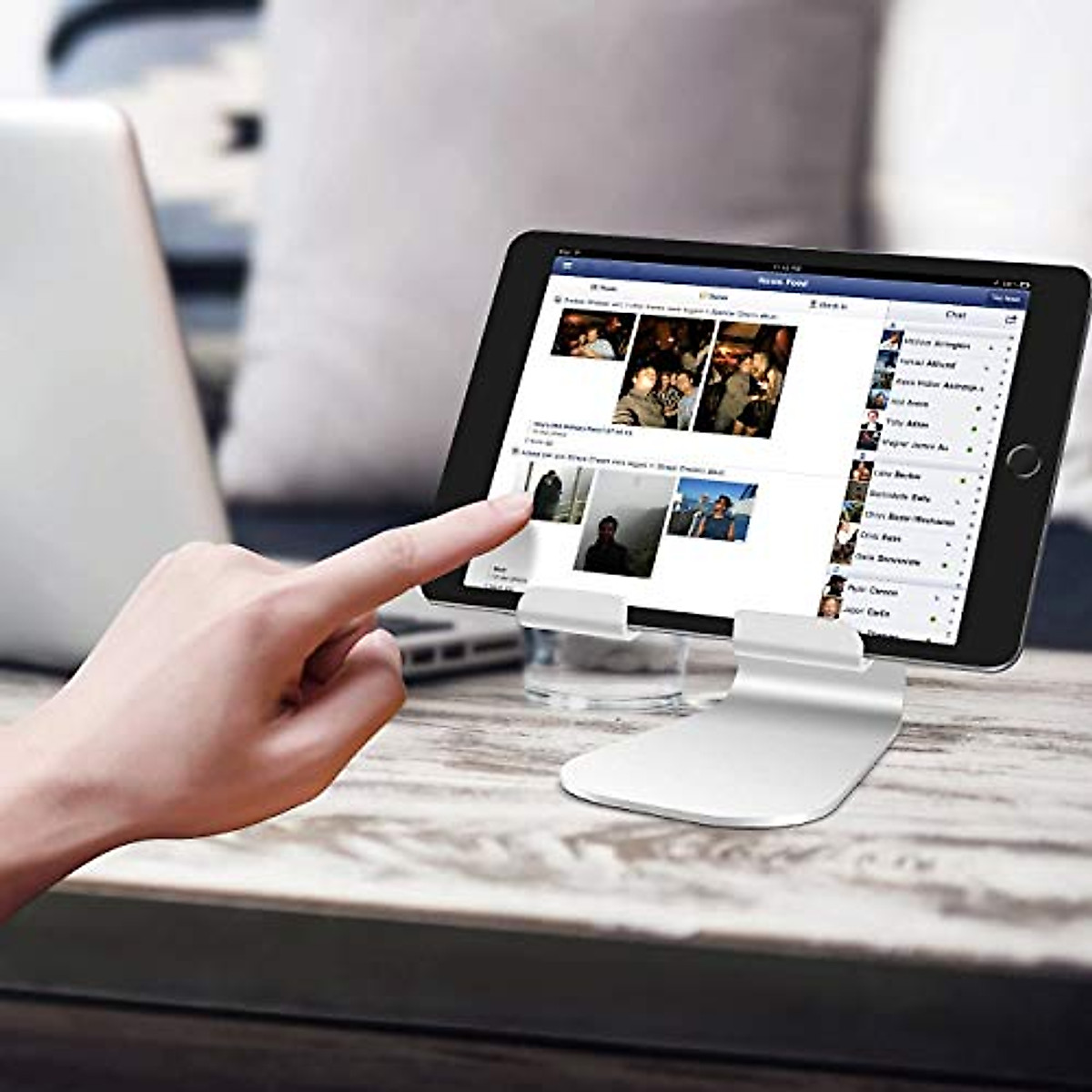Lamicall Tablet Stand Adjustable, Tablet Holder : Desktop Holder Dock Cradle Compatible with iPad Pro 12.9,10.5, 9.7, Air Mini 2 3 4, Nexus, Accessories, Tab (4-13 inch) - Silver