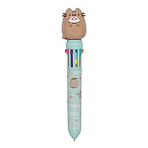 Official Pusheen Pen | 10 in 1 Ballpoint Pen With 3D Pusheen Topper | Pusheen Gift | Kawaii Pen | Multicoloured Pen | Pusheen Gift - Kawaii Stationery