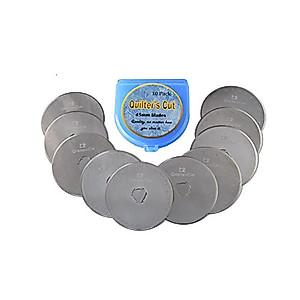 Quilter’s Cut 45mm Rotary Blades, 10 Pack, Fits Olfa, Fiskar, Martelli, & Truecut