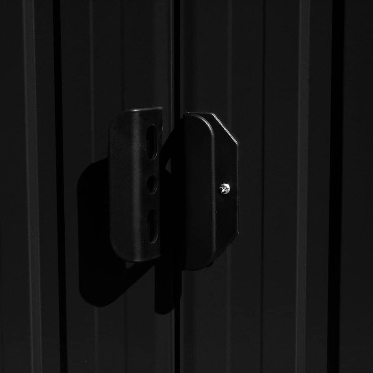 'vidaXL Metal Garden Shed in Anthracite - Spacious Steel Construction with Front and Back Vents, Double Sliding Doors for Easy Access - 101.2"x192.5"x71.3"