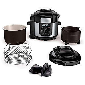 Ninja - Ninja Foodi 8qt. 9-in-1 Deluxe XL Pressure Cooker & Air Fryer - Stainless Steel/Black (Renewed)
