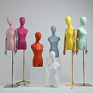 Tailors Dummy Female Mannequin Body with Silver Tripod Stand |for Clothing Dress Jewelry Display Manikins Dressmakers Dummy