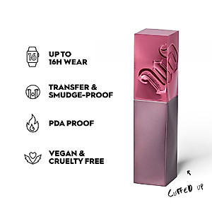 URBAN DECAY Vice Lip Bond Glossy Longwear Liquid Lipstick (Cuffed Up - Light Bubblegum Pink), Transfer-proof, Smudge-proof, Bold Longwear Shades Up to 16HR Wear, Vegan, Cruelty-free - 0.14 fl oz