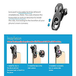 Apexel HD Mobile Phone Camera Phone Lens Set - 10x Macro Lens, 2X Telephoto Lens, 110°Wide Angle, 170°Super Wide Angle, 195°Fisheye for Dual Lens/Single Lens iPhone Pixel Samsung Galaxy Smartphones