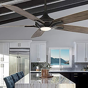 Mykonos Indoor and Outdoor 5-Blade Smart Ceiling Fan 60in Oil Rubbed Bronze Barn Wood with 3000K LED Light Kit and Remote Control