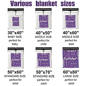 Husguciy Custom Blanket with Name, Personalized Purple Name Fleece Throw Blankets for Men Women Boys Girls Kids Baby, Customized Name Blanket Gifts for Chrismas Halloween Valentines Day
