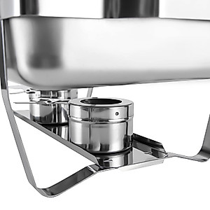 LOYALHEARTDY Chafing Dish Buffet Set, 9.51 Qt Chafer Complete Set Food Warmer Pan with Foldable Frame Water Trays Food Pan Fuel Holder and Lid Buffet Servers and Warmers for Parties, Wedding, Events