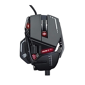 Mad Catz R.A.T. 8+ Adjustable Wired Gaming Mouse - 16000 DPI - 11 Programmable Buttons - 4 User Profiles Stored Directly - Customize RGB LED - Additional Palm Rests and Pinky Supports - Black