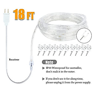 Afirst LED Rope Lights Outdoor 18FT - Warm White Fairy Lights Connectable IP65 Waterproof Outdoor Strip Lights for Home Decor, Garden, Bedroom, Patio, Holiday Decoration