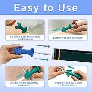 YAFIYGI Caulk Tip Tool Caulking Tips Set with Nozzle Adapter Silicone Caulk Applicator Tools Reusable Nozzles for Finishing Grout and Sealant Caulk Gun Accessories for Easy Application 6.5R 10R 13R