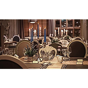 12 Pack Tall Taper Candles - 10 Inch Midnight Blue Dripless, Unscented Dinner Candle - Paraffin Wax with Cotton Wicks - 8 Hour Burn Time