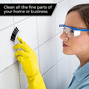 6-Pack Grout Cleaner Brush Scrub Set - Stiff Bristle Scrubbing & Detail Cleaning Brushes for Household Use on Bathtub, Shower, Kitchen, Tile Floors, Sink, Grooves, Window Tracks, Drain Cracks & More