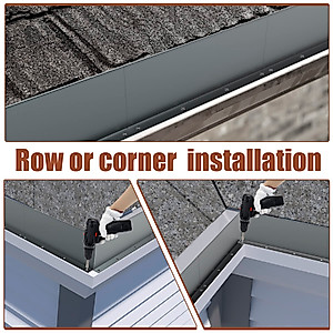 BJADE'S Gutter Valley Splash Guard,12 Pcs Aluminum Roof Valley Splash Shield Gutter Guard.for Straight,Flat Roofs,Corner,10 inch Each